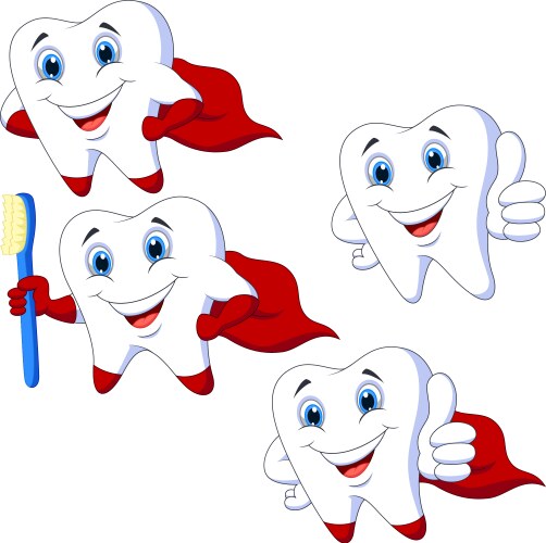 Cartoon dentist check tooth into open mouth pat Vector Image