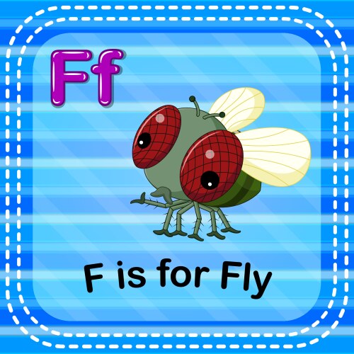 Flashcard letter f is for flower Royalty Free Vector Image
