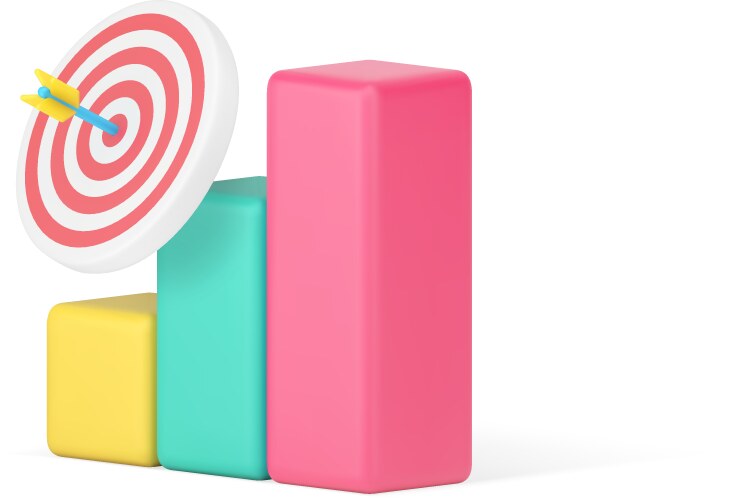 Growth diagram analyzing business goal Royalty Free Vector