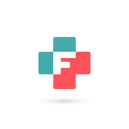 Puzzle plus cross colored logo Royalty Free Vector Image