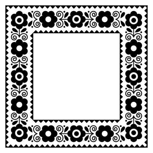 Bulgarian national folklore embroidery frame Vector Image