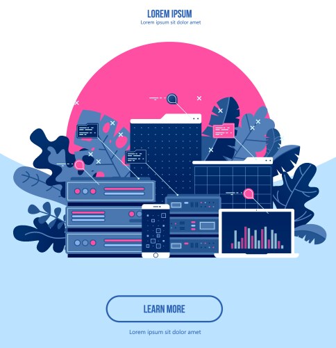 Data center set Royalty Free Vector Image - VectorStock