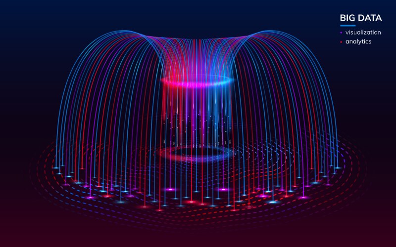 Big data or bigdata visualization background Vector Image