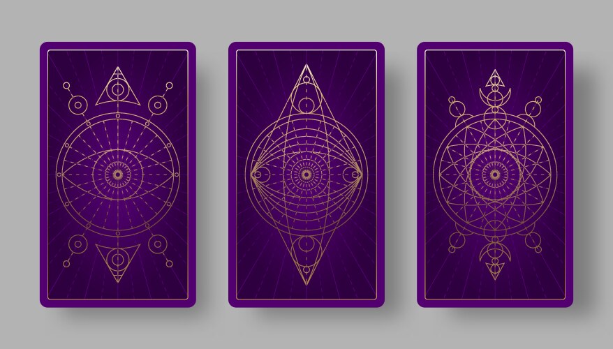 Decorative tarot cards covers magic mystical Vector Image