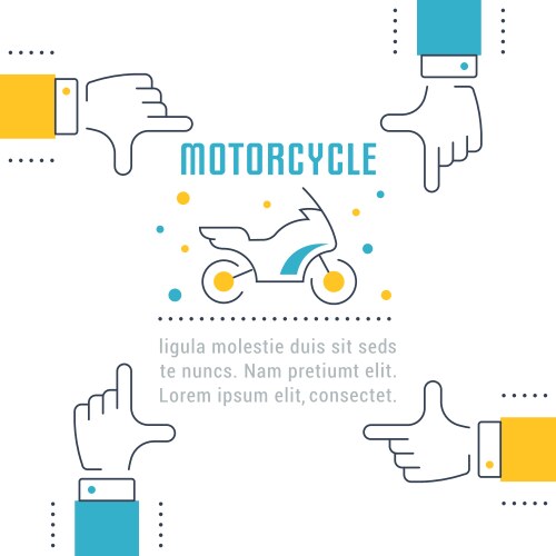 Banner with motorcycle spares Royalty Free Vector Image