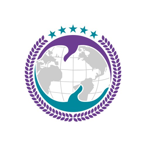 Leaf around world logo template Royalty Free Vector Image