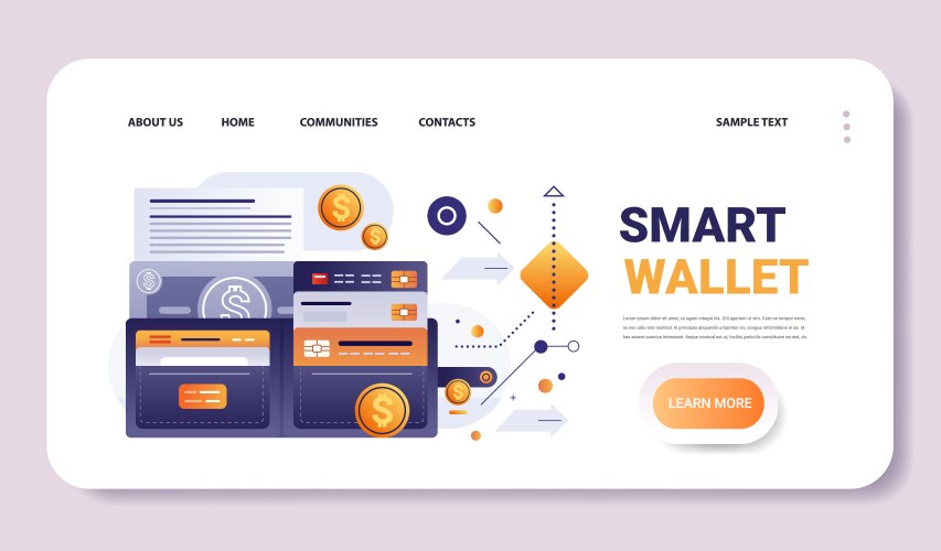 Online banking smart wallet payment application Vector Image