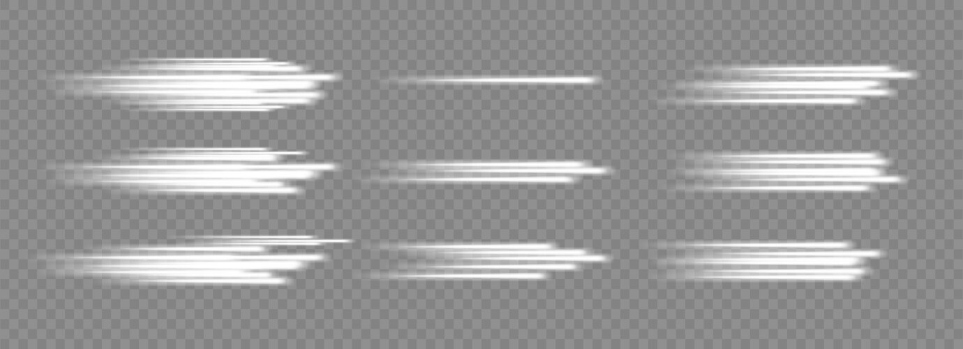 Glowing white speed lines motion high Royalty Free Vector