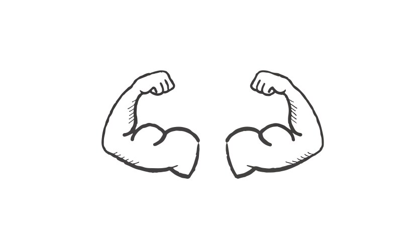 Biceps Muscle Icon - Strength & Fitness Vector Image