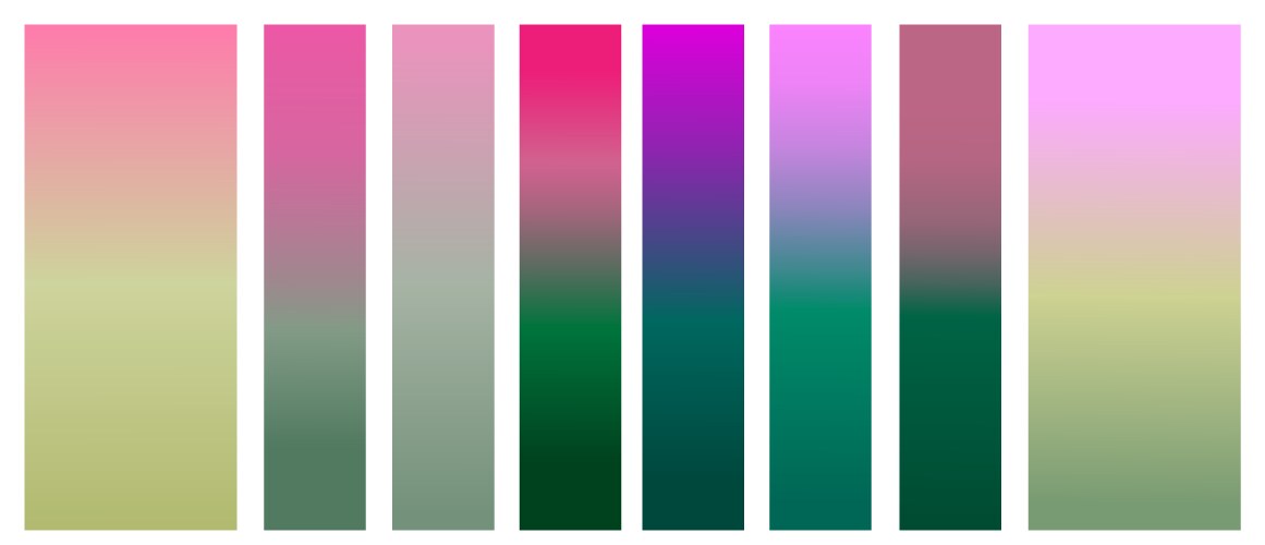 Set of gradient backgrounds green and pink Vector Image