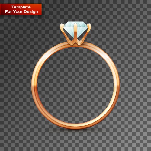 Gold ring on transparent background Royalty Free Vector