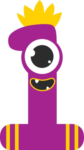 Orange monster character smiling happily Vector Image
