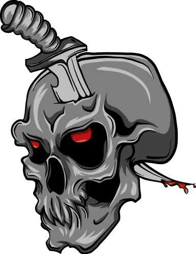 Knife bite skull Royalty Free Vector Image - VectorStock