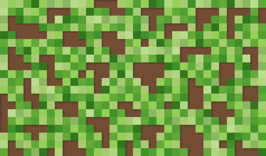 Pixel minecraft style land block background Vector Image