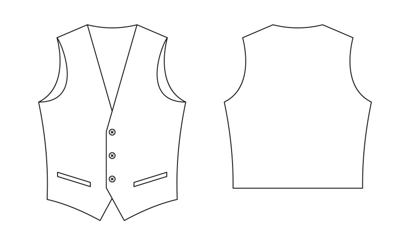 Elegant vests set classic white and black Vector Image