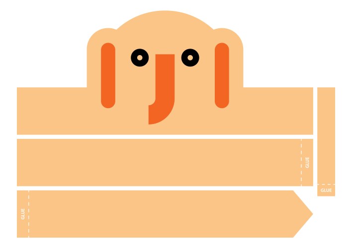 Printable elephant paper crown party headband die Vector Image