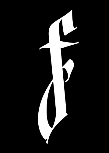 Gothic 'F' Letter Monogram Royalty Free Vector Image