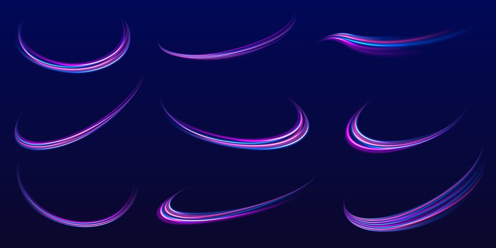 Neon color glowing lines Royalty Free Vector Image