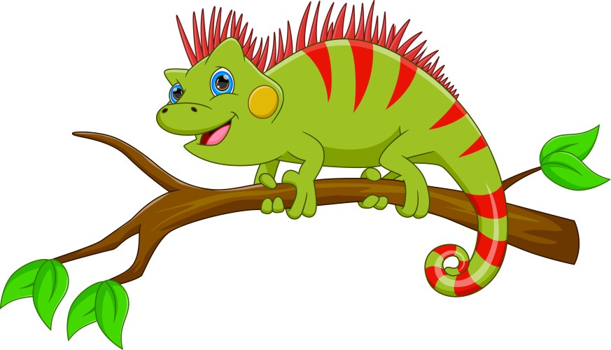 Cute iguana cartoon Royalty Free Vector Image - VectorStock