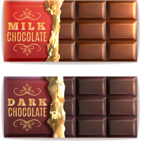 Chocolate bar and packaging 3d Royalty Free Vector Image