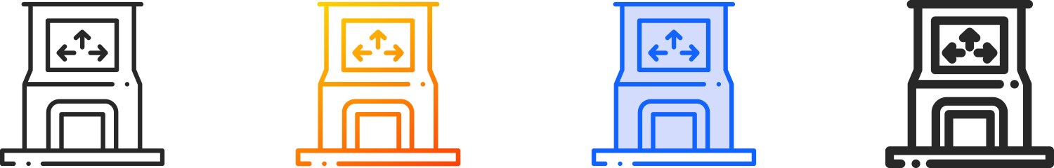 Buff iconthin linear gradient blue stroke Vector Image