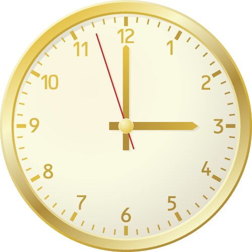 Gold clock icon Royalty Free Vector Image - VectorStock