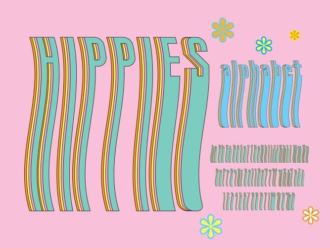 Groovy font Royalty Free Vector Image - VectorStock