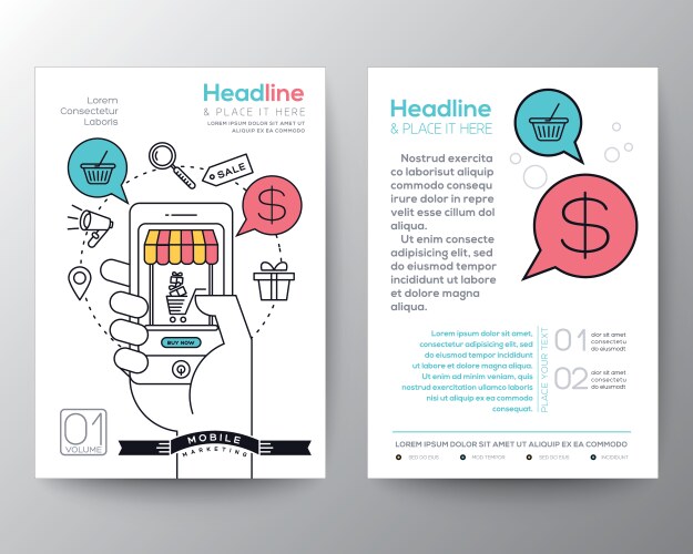 Flyer design background brochure template Vector Image