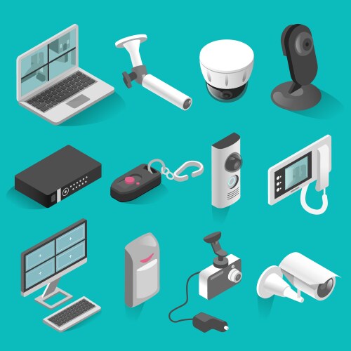 Security systems surveillance wireless cameras Vector Image