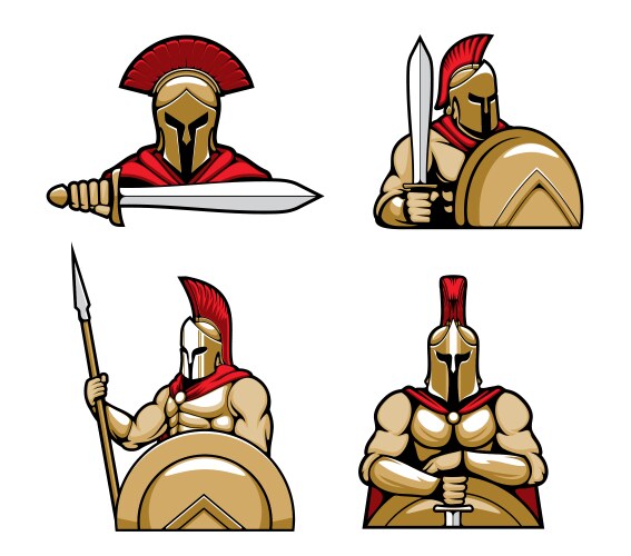Spartan warrior greek sparta soldier in armor Vector Image