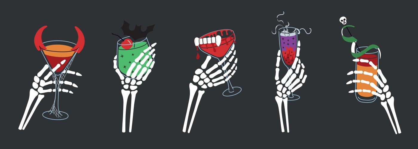 Skeleton hand holding Royalty Free Vector Image