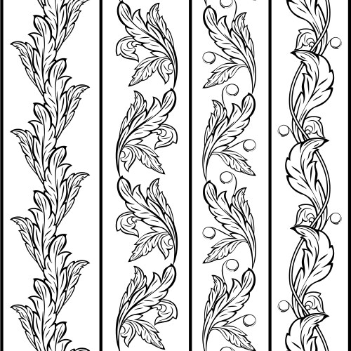 Hand drawing sketch simple doodle borders edge Vector Image