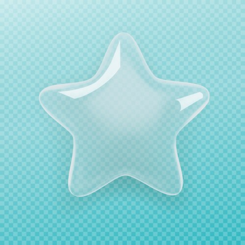 Realistic transparent glass star on a white Vector Image