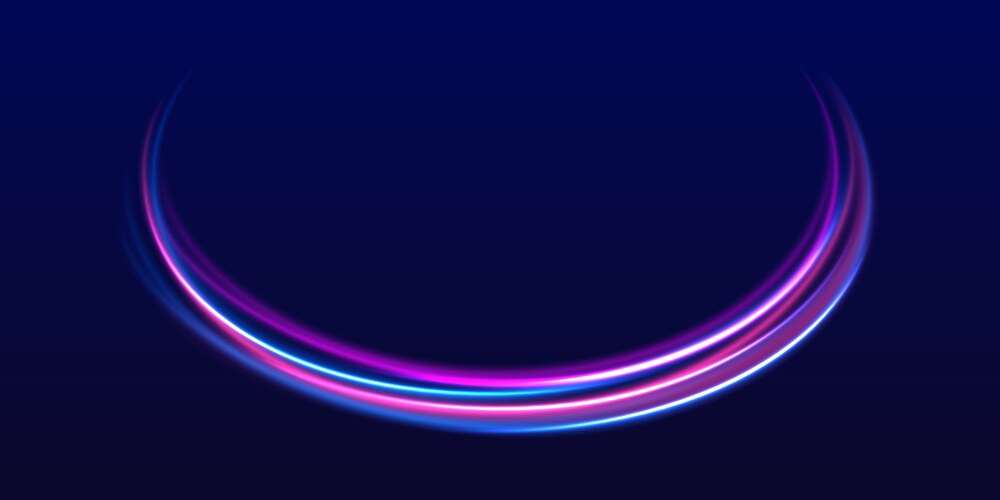 Neon light line trails Royalty Free Vector Image
