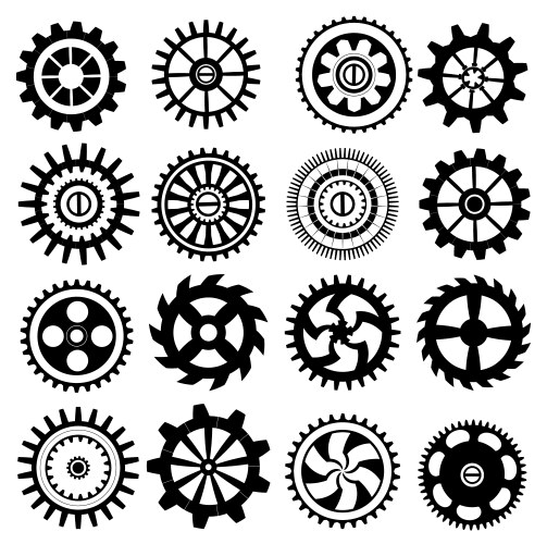 Black gears steampunk seamless pattern Royalty Free Vector