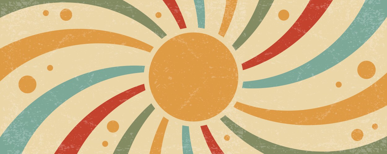 Sunrise retro background summer 70s poster Vector Image