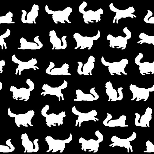 White cats seamless pattern Royalty Free Vector Image