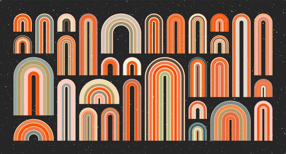 Mid century arch elements modern geometric shapes Vector Image