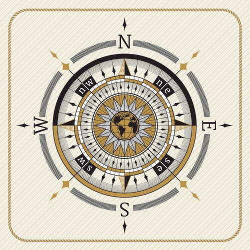 Wind rose - nautical compass Royalty Free Vector Image