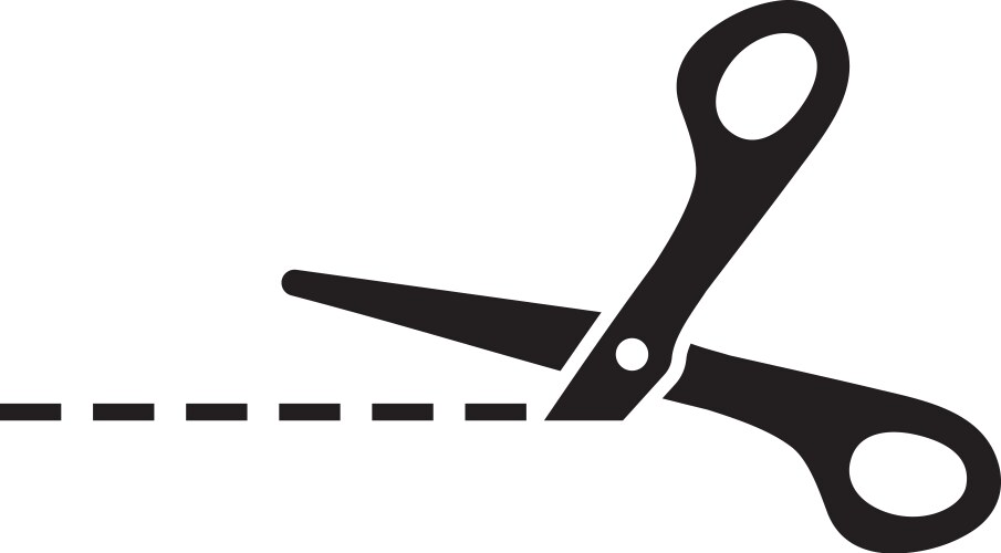 Scissors cutting line icon Royalty Free Vector Image
