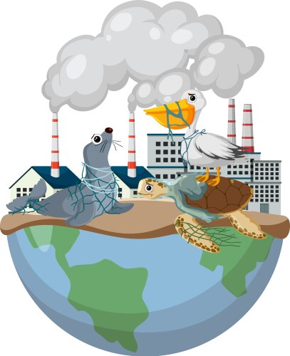 Earth pollution clipart Vector Images & Graphics for Commercial Use ...