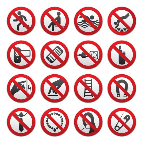 Prohibited set symbols Royalty Free Vector Image