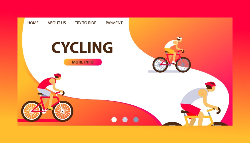 Cycling athletic sport cartoon set Royalty Free Vector Image