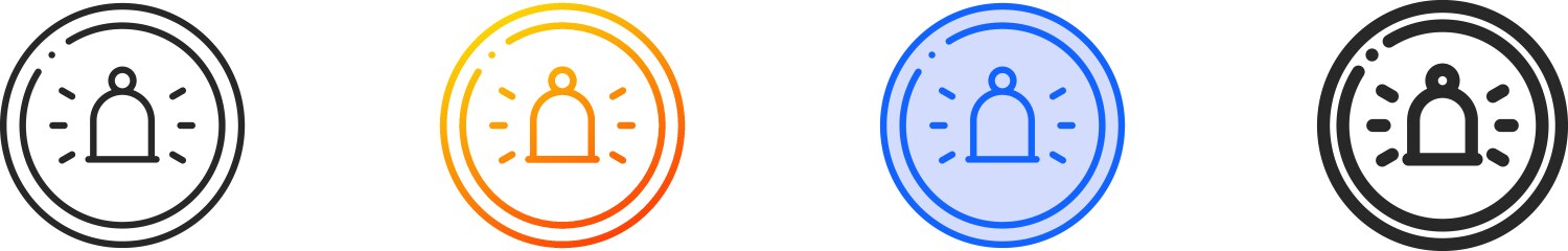 Bell tower iconthin linear gradient blue stroke Vector Image