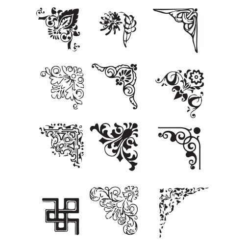 Book side corner border pattern Royalty Free Vector Image