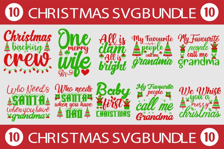 Christmas svg bundle Royalty Free Vector Image