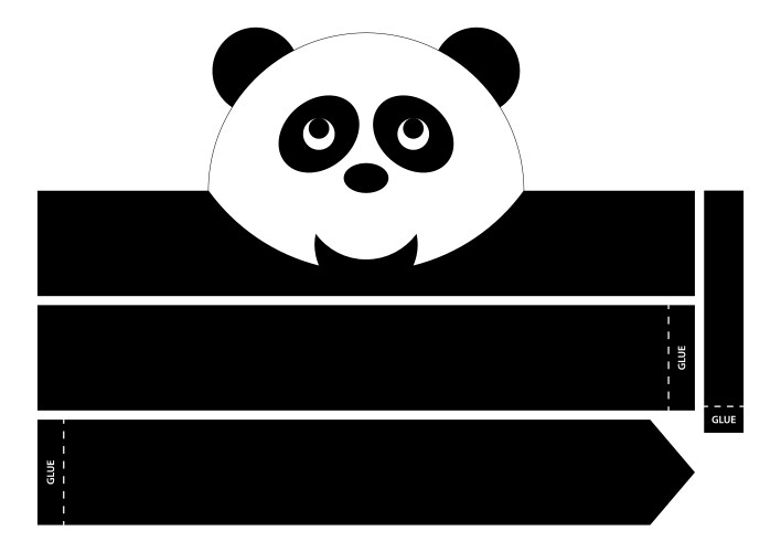 Printable raccoon paper hat party crown die cut Vector Image