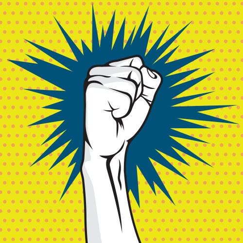 Popart fist3 Royalty Free Vector Image - VectorStock