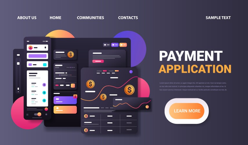 Online banking smart wallet payment application Vector Image