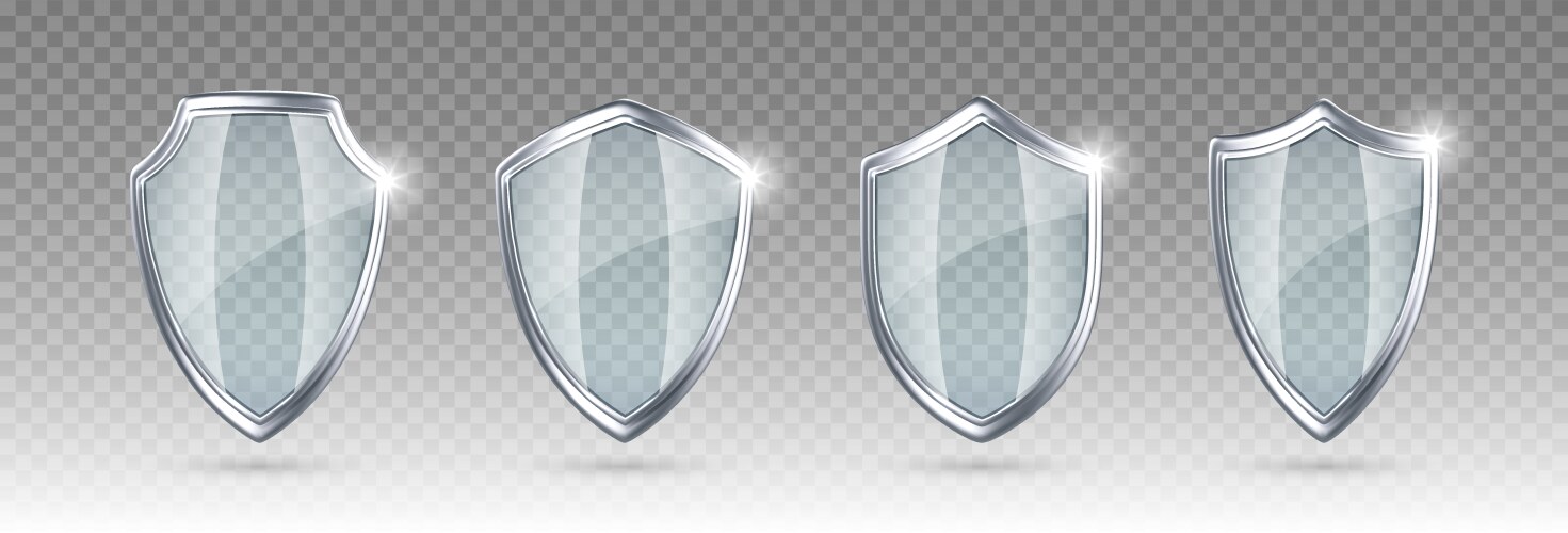 Set of glass shields protected guard shield Vector Image